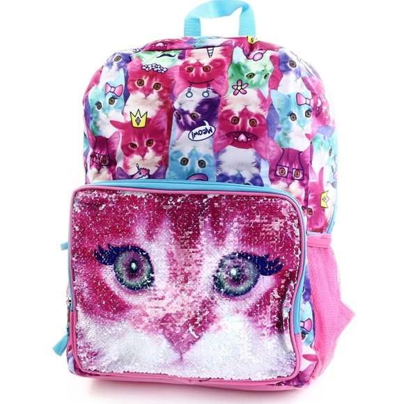 Confetti | Accessories | 6 Flip Sequin Cat Backpack Pink To Blue Cat ...